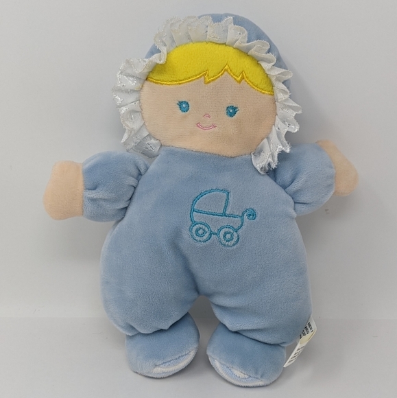 Prestige | Toys | Prestige Baby Doll Plush Blue Eyelet Rattle Stroller ...